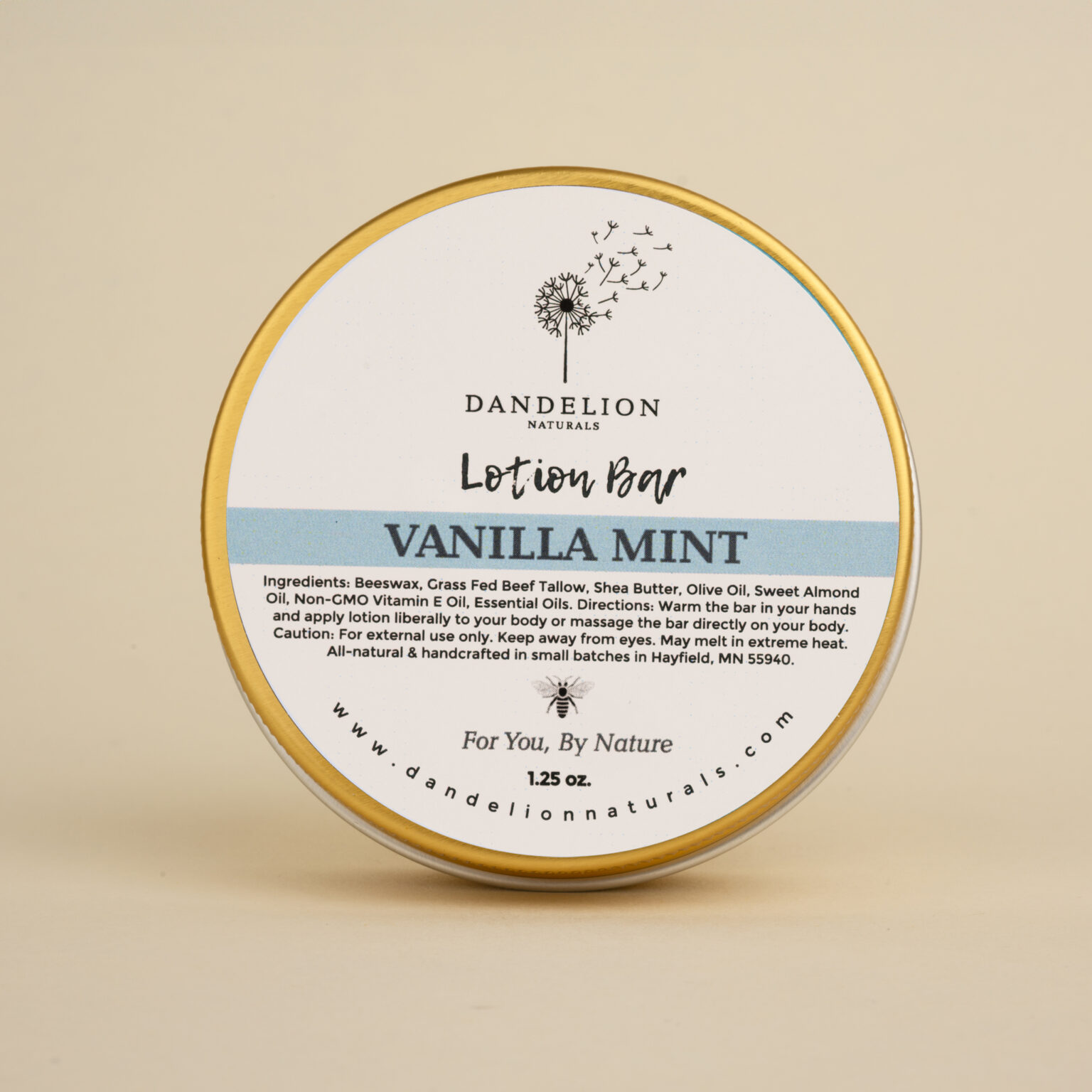 Vanilla Mint Lotion Bar – Dandelion Naturals